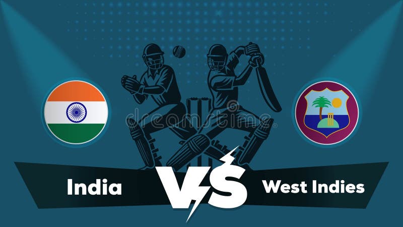 India VS West Indies , West Indies Vs India Cricket Match Stock Vector ...