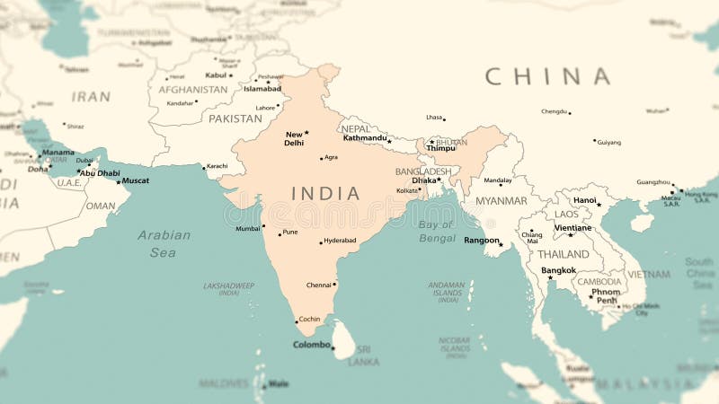 India on the world map stock image. Image of drone, unity - 304481689