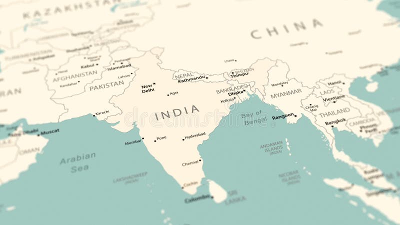 India on the World Map. Smooth Map Rotation Stock Footage - Video of ...