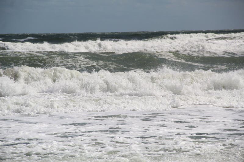 Ocean Waves from Beach Angled View Stock Image - Image of 2024, windy ...