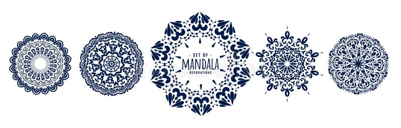 Indian or Arabic Style Mandala Patterns Set Stock Vector - Illustration ...
