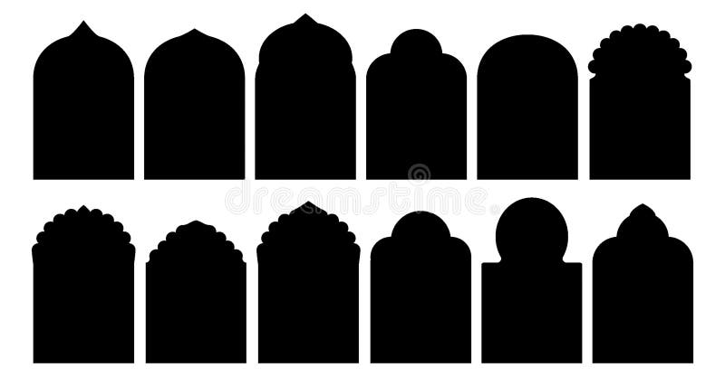 Indian Arch Window. Islam Shape Frame for Door Stock Illustration ...