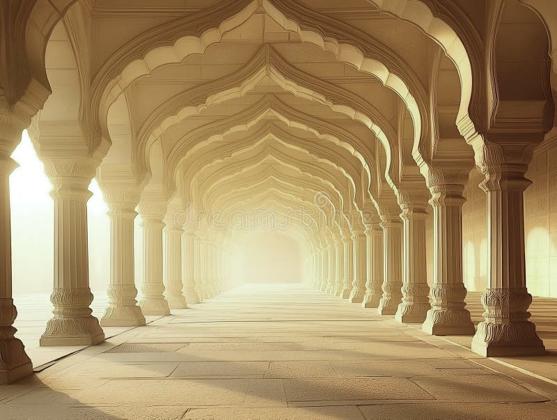 Indian Arches in Old Temple Stock Photo - Image of indian, islam: 344320690