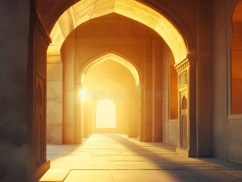 Indian Arches in Old Temple Stock Image - Image of gate, sunrise: 344320651
