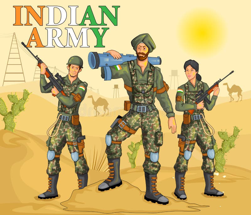 Indian Army Showing Victory of India Stock Vector - Illustration of ...