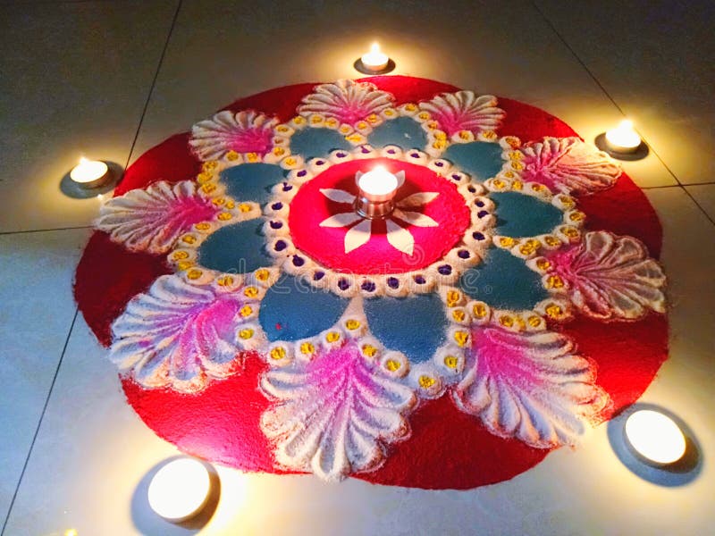 Indian Arts Form Using Color,sand & X28;rangoli& X29; Stock Image ...