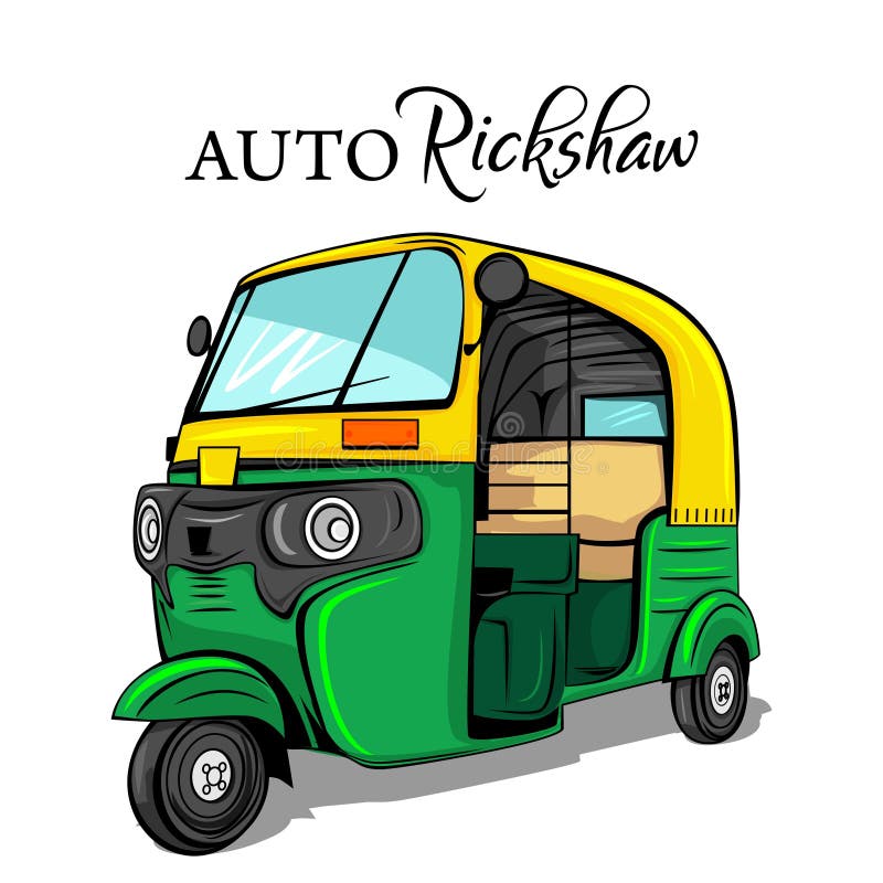 Indian Yellow Auto Rickshaw Stock Illustrations – 124 Indian Yellow ...