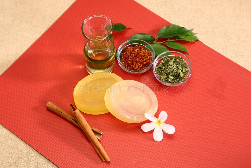 Indian Ayurvedic Soap or Handmade Soap with Herbs Stock Photo - Image ...