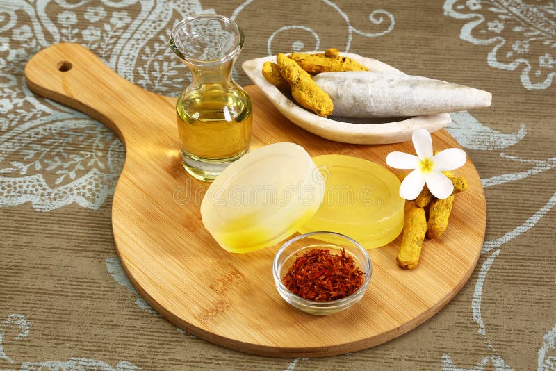 Indian Ayurvedic Soap or Handmade Soap with Herbs Stock Photo - Image ...