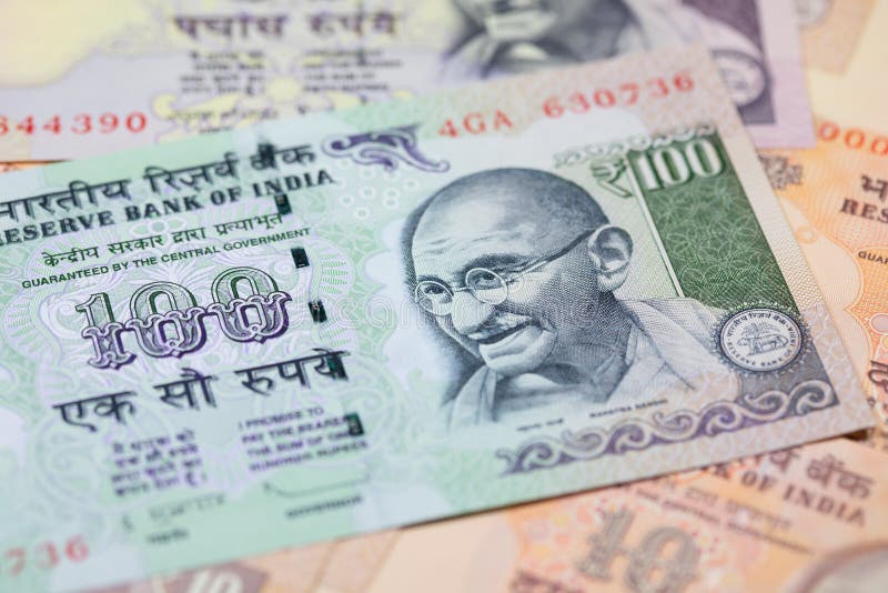 Indian banknotes stock image. Image of investment, bank - 205370881