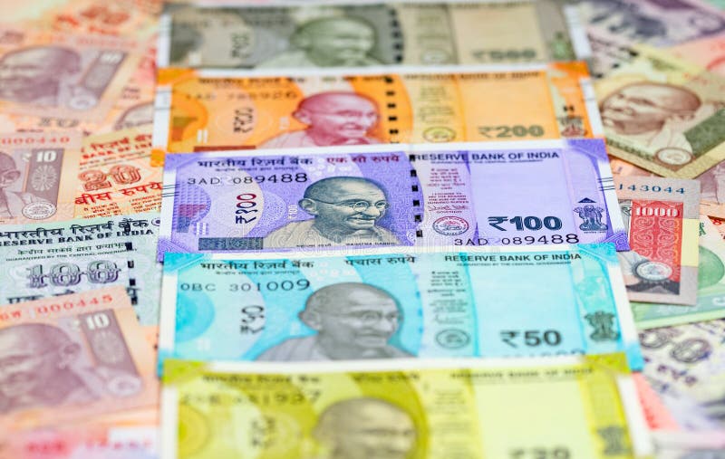Indian banknotes stock image. Image of money, debt, investment - 264274475