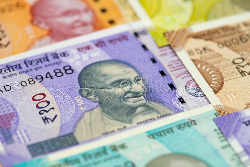 Indian banknotes stock photo. Image of budget, india - 267849164