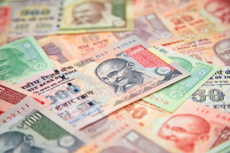Indian banknotes stock image. Image of exchange, legal - 267849193