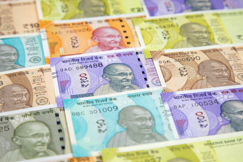 Indian banknotes stock photo. Image of crisis, india - 267849210