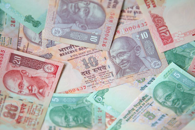 Indian banknotes stock image. Image of banknote, debt - 91117959