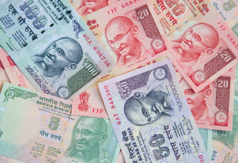 Indian banknotes stock photo. Image of investment, india - 96608100