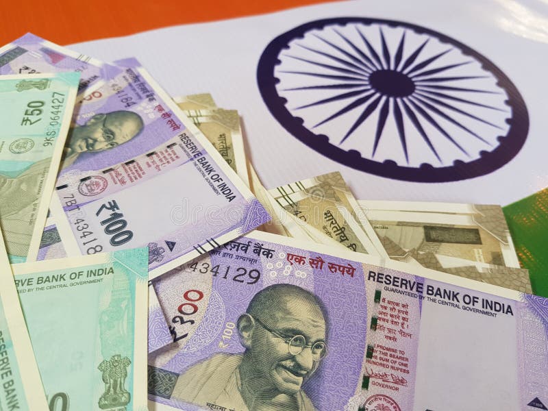Indian Banknotes Placed on the National FlagÂ Stock Image - Image of ...