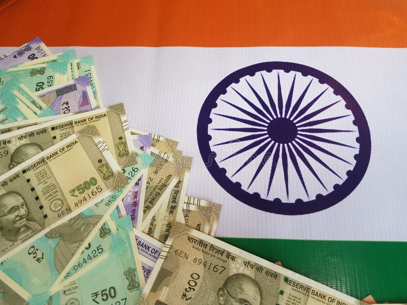 Indian Banknotes Placed on the National FlagÂ Stock Image - Image of ...