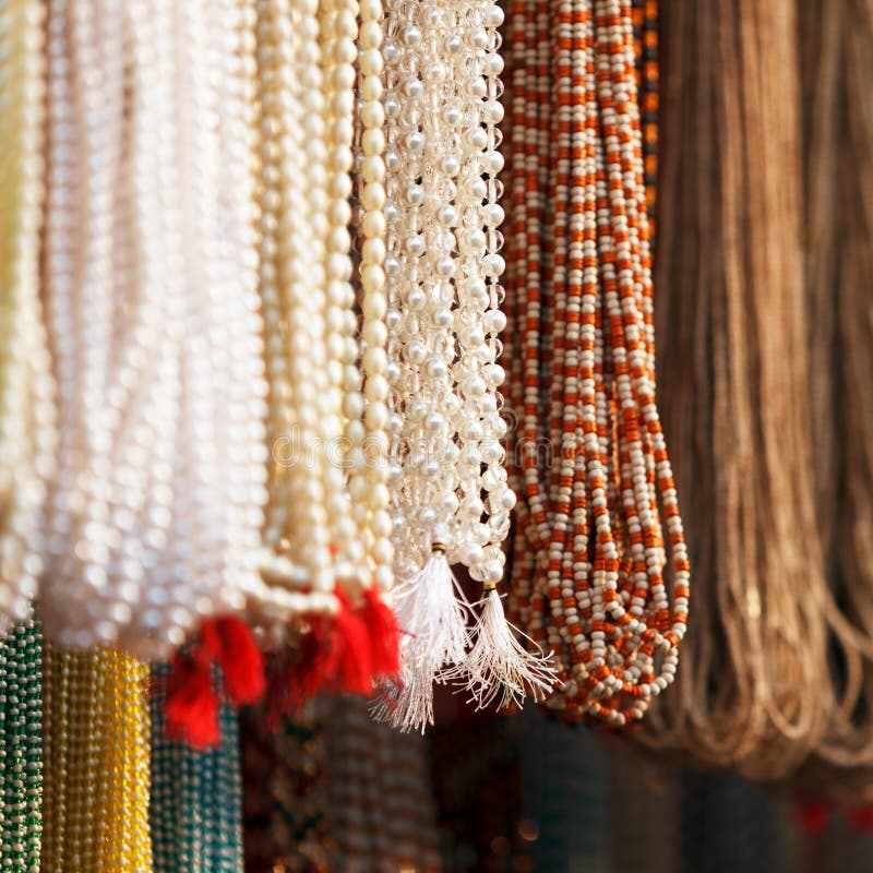 Indian Beads in Local Market in Pushkar. Stock Photo - Image of multi ...