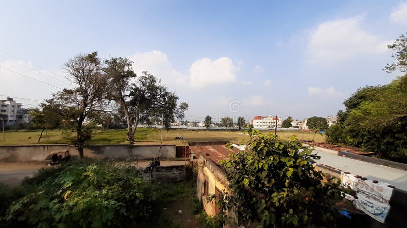 Indian Big Size Playground with Streets and Trees Wide Angle Stock ...