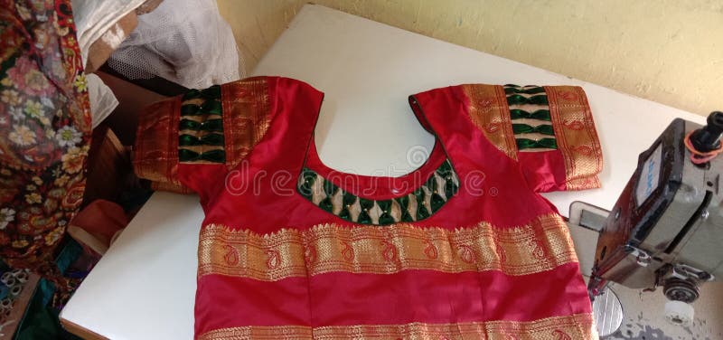 Indian Blouse Pattern Back and Hand Neck Stock Image - Image of back ...