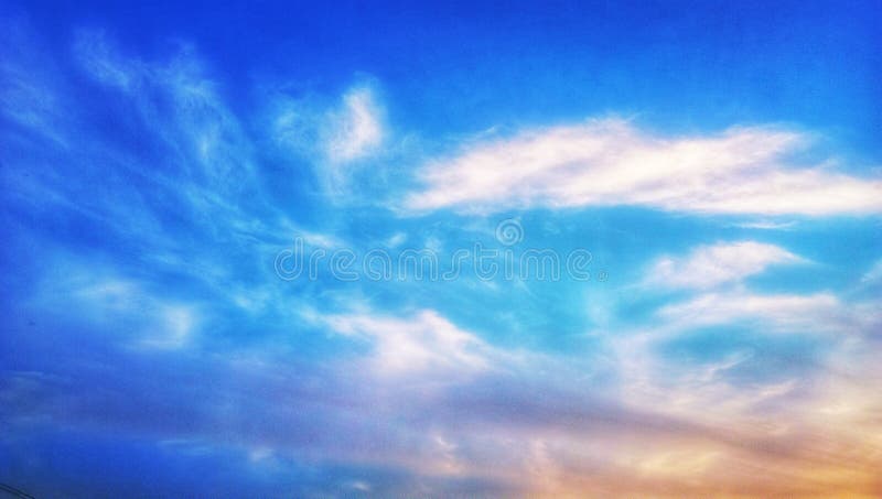 Indian Blue Sky with White Clouds Stock Photo - Image of calendula ...