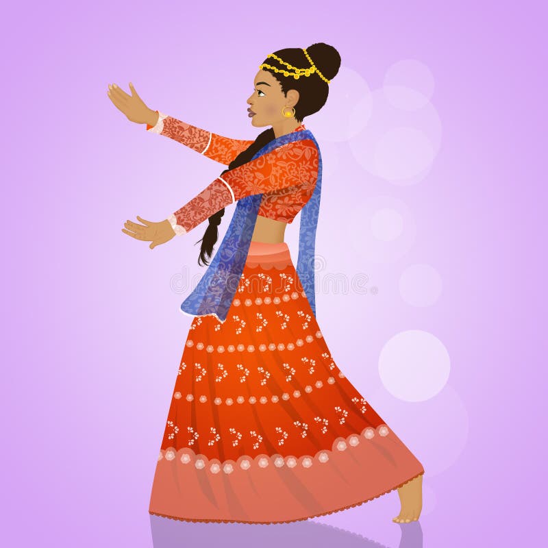 Indian bollywood dance stock illustration. Illustration of decoration ...