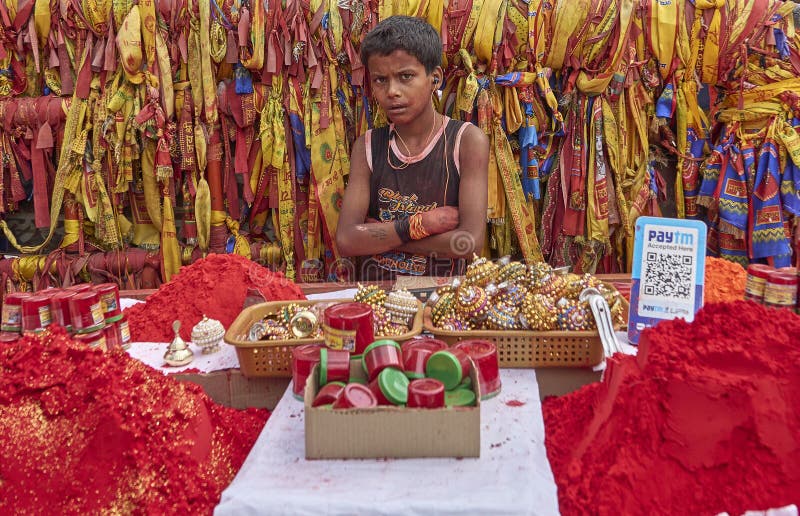 An Indian Boy is Selling Things on a Cart Editorial Photography - Image ...