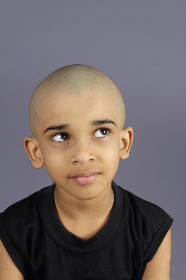 Indian Boy with Shaved Head Stock Photo - Image of kindergarten, child ...