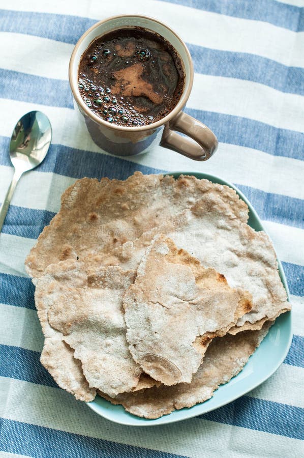 Indian bread and coffee stock photo. Image of snack, cuisine - 55014388