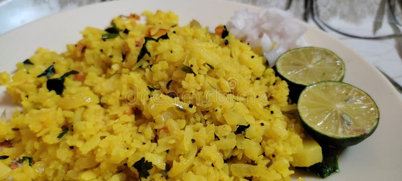 Indian Breakfast Poha stock image. Image of plant, meat - 221004893