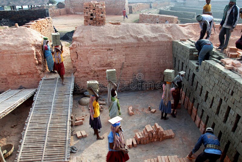 Indian Brick field editorial stock image. Image of asia - 18723624