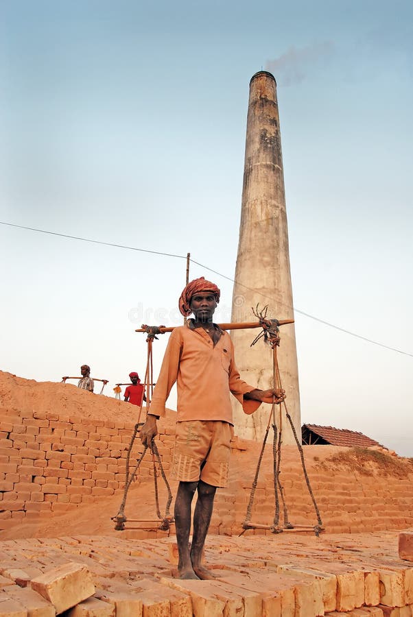 Indian Brick field editorial stock photo. Image of brick - 18731793