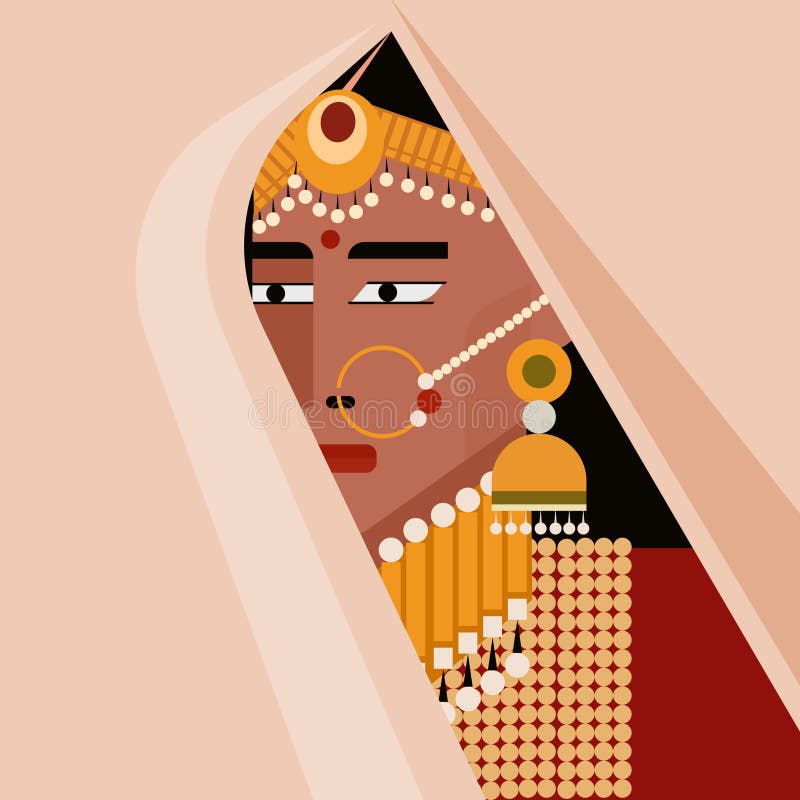 Indian Bridal Face Stock Illustrations – 158 Indian Bridal Face Stock ...