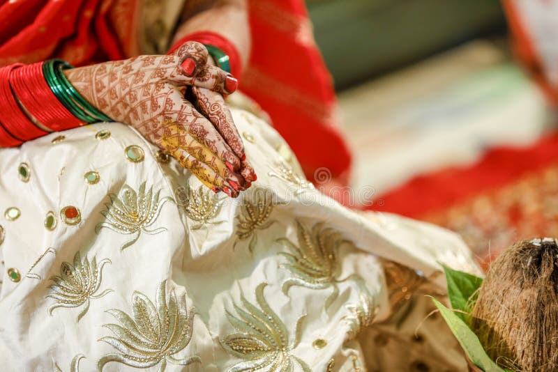 Indian Bridal Hand with Mehandi Design Stock Image - Image of designer ...