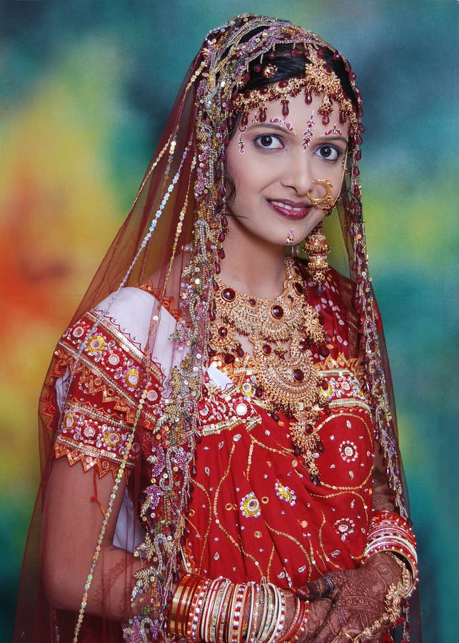 Indian Bride in Red stock image. Image of love, great - 2286881
