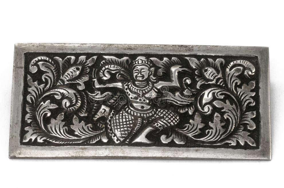 Indian brooch stock photo. Image of dancer, metal, antique - 8015524