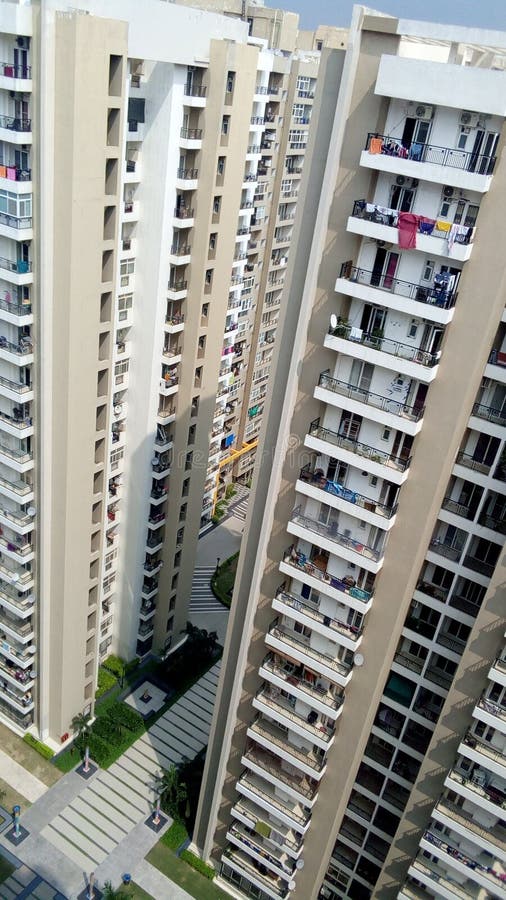 Indian Building Beautiful Flats Image Stock Photo - Image of building ...