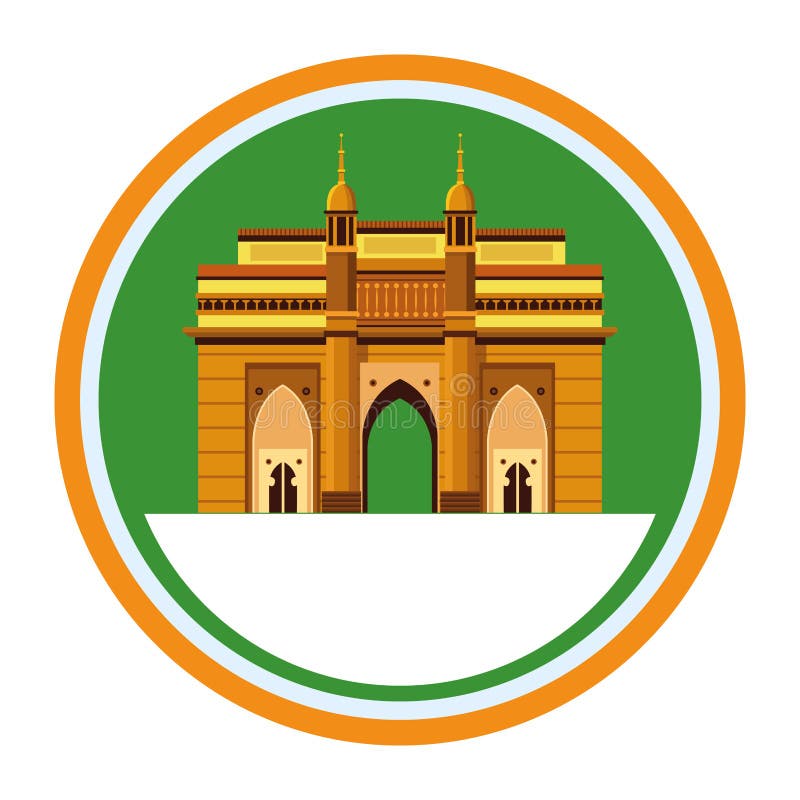 Indian Building Monuments Icon Cartoon Stock Vector - Illustration of ...
