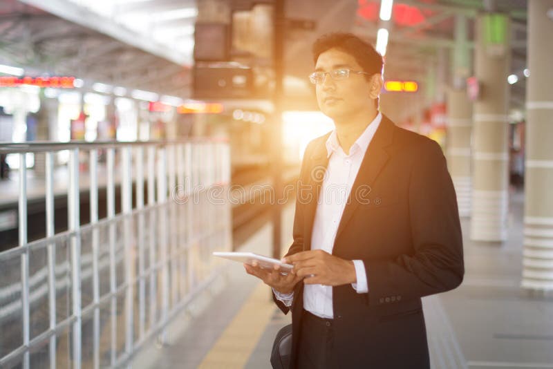Indian Business Male Using Tablet Computer Stock Image - Image of ...