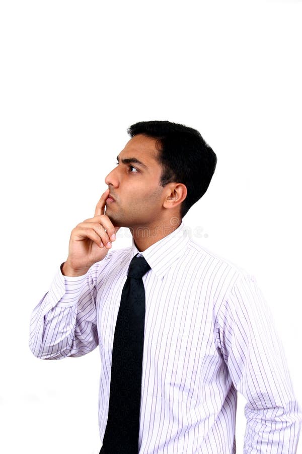 Thinking pose (2) stock image. Image of shirt, ethnic - 2020511