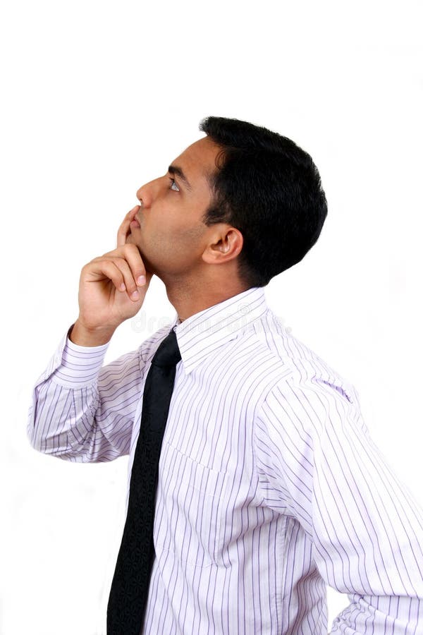 Thinking pose (2) stock image. Image of shirt, ethnic - 2020511