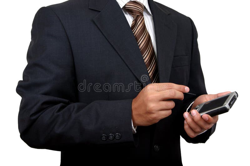 Indian Business Man Using Pda (1) Stock Photo - Image of email, blue ...