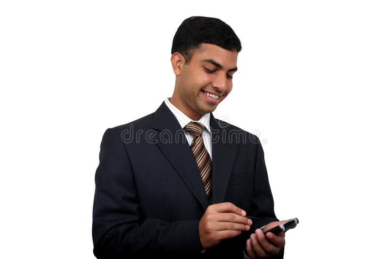 Indian Business Man Using Pda (5) Stock Photo - Image of email, contact ...