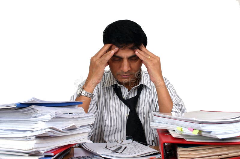 Indian Business Man at Work. Stock Photo - Image of looking, papers ...