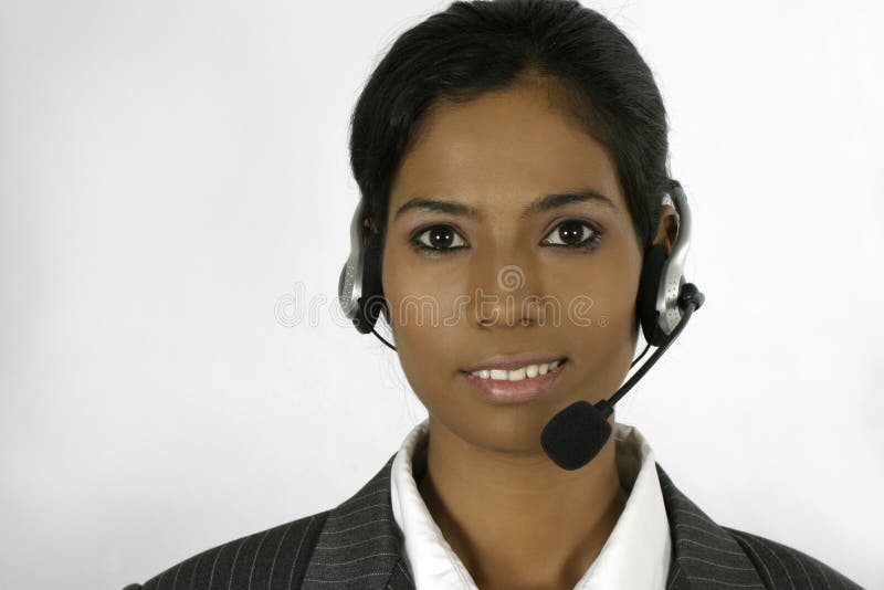 Indian Call Centre Executive Stock Photo - Image of speaking, desk ...