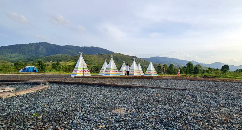 Indian Camp in the Hills stock image. Image of tree - 265726535