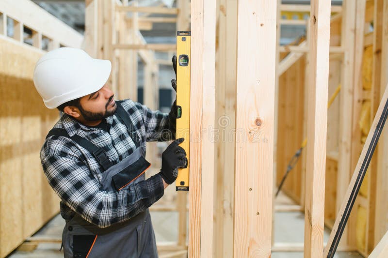 Indian Carpenter Works on the Construction of Modular Houses Stock Photo - Image of industrial ...