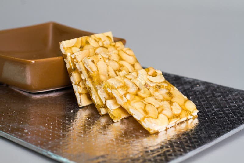 Indian Cashew Chikki or Candy Sweet Stock Photo - Image of cashew ...