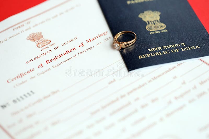 Indian Certificate of Registration of Marriage Blank Document and ...